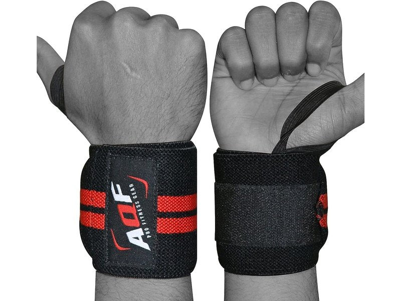 AQF - Bande de Poignet pour Entraînement en Force - Noir et Rouge – Dialy