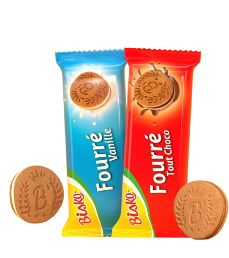 BISKO - Biscuits fourrés saveurs chocolat & vanille - 44g – Dialy