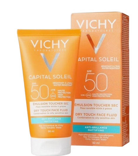 VICHY - Crème Solaire Matifiante Visage Toucher Sec Capital Soleil SPF ...